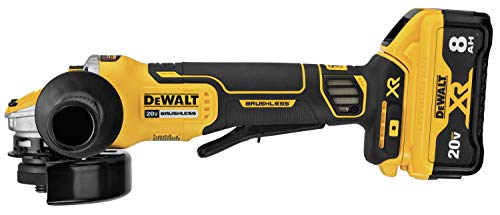 DEWALT 20V MAX* XR Angle Grinder, Trigger Switch, Power Detect Tool Technology Kit, 4-1/2-Inch to 5-Inch (DCG415W1), Grey,yellow,black