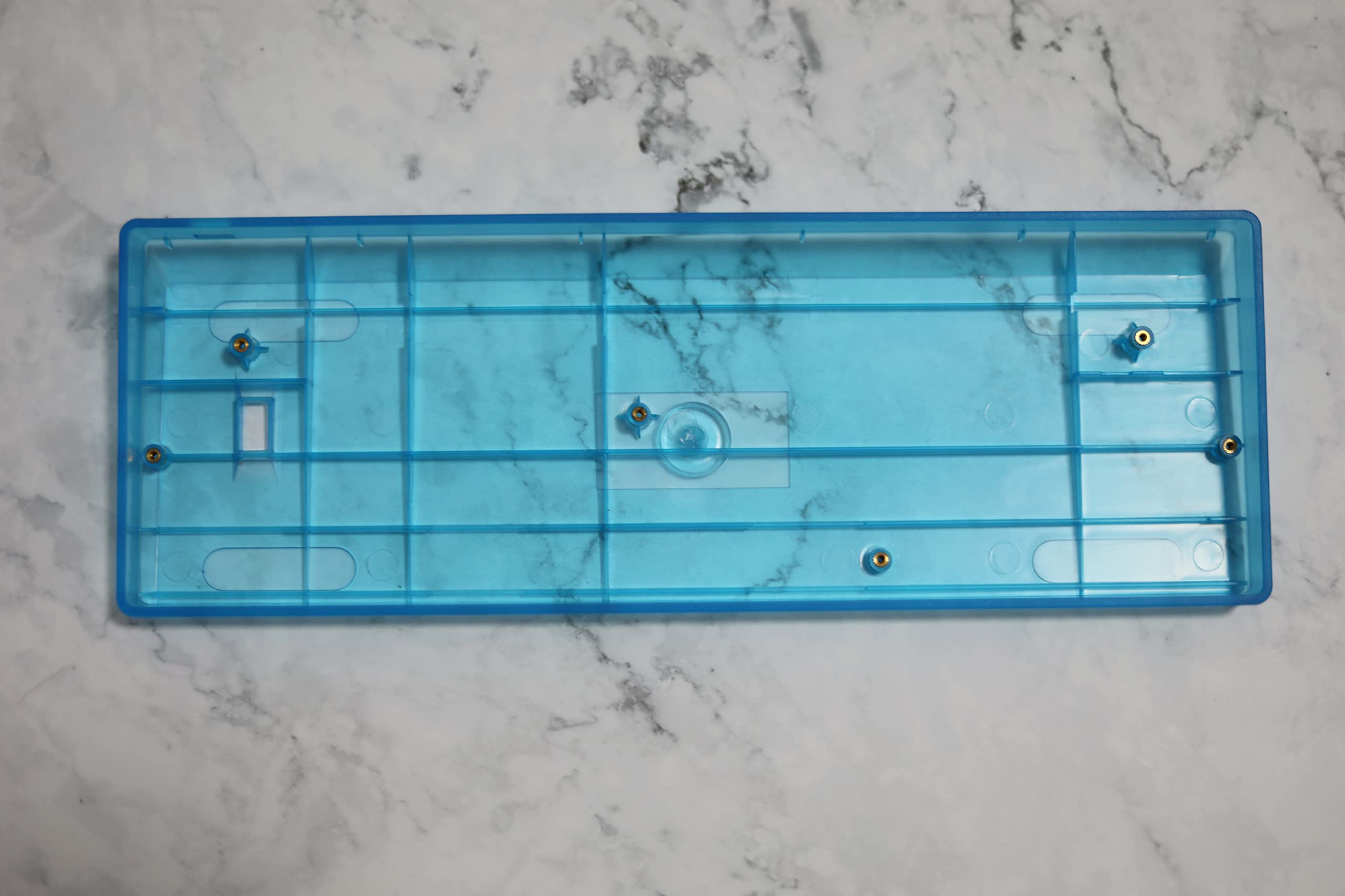 Cmokifuly EX64 60% Mechanical Keyboard Kit Type-C Wired Mode for 3/5pin Switches,Hotswap Socket Tray-Mount Case 64-Keys PCB Plate DIY Keyboard Kit Combo(uninstalled) (Blue transparent)
