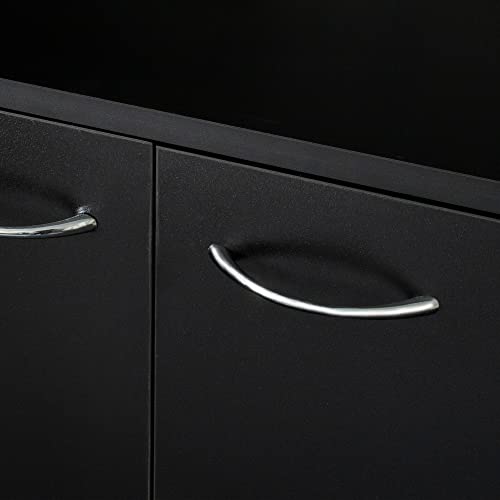 NOSGA Kitchen Pantry Storage Cabinet, 71" Kitchen Buffet Cabinet with Buffet Cupboard 6 Doors & 3 Shelves, Storage Cabinet Microwave Stand with Drawer for Home Kitchen(Black)