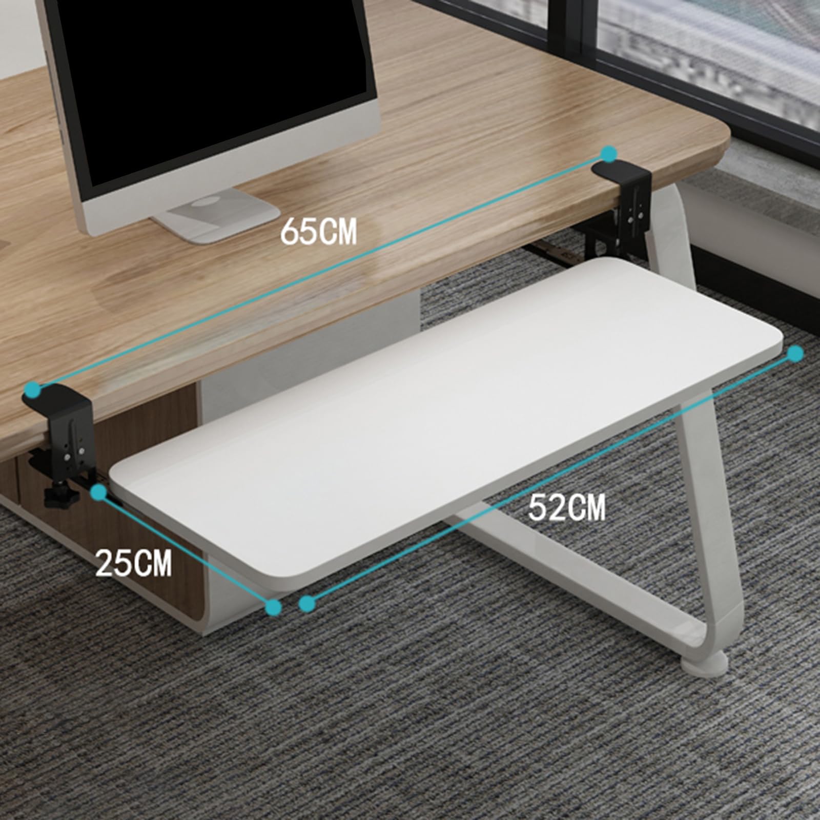 BBAUER Desk Keyboard Tray, Keyboard Tray Under Desk, Ergonomic Keyboard Tray, for Support Keyboard and Mouses, for Home or Office
