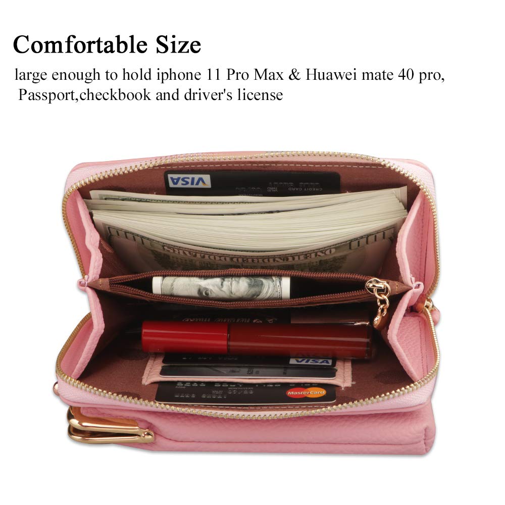 Small Crossbody Bags for Women Shoulder Handbags Clutch Mini Phone Purse Wallet with Adjustable Strap RFID Card Slots(Black)