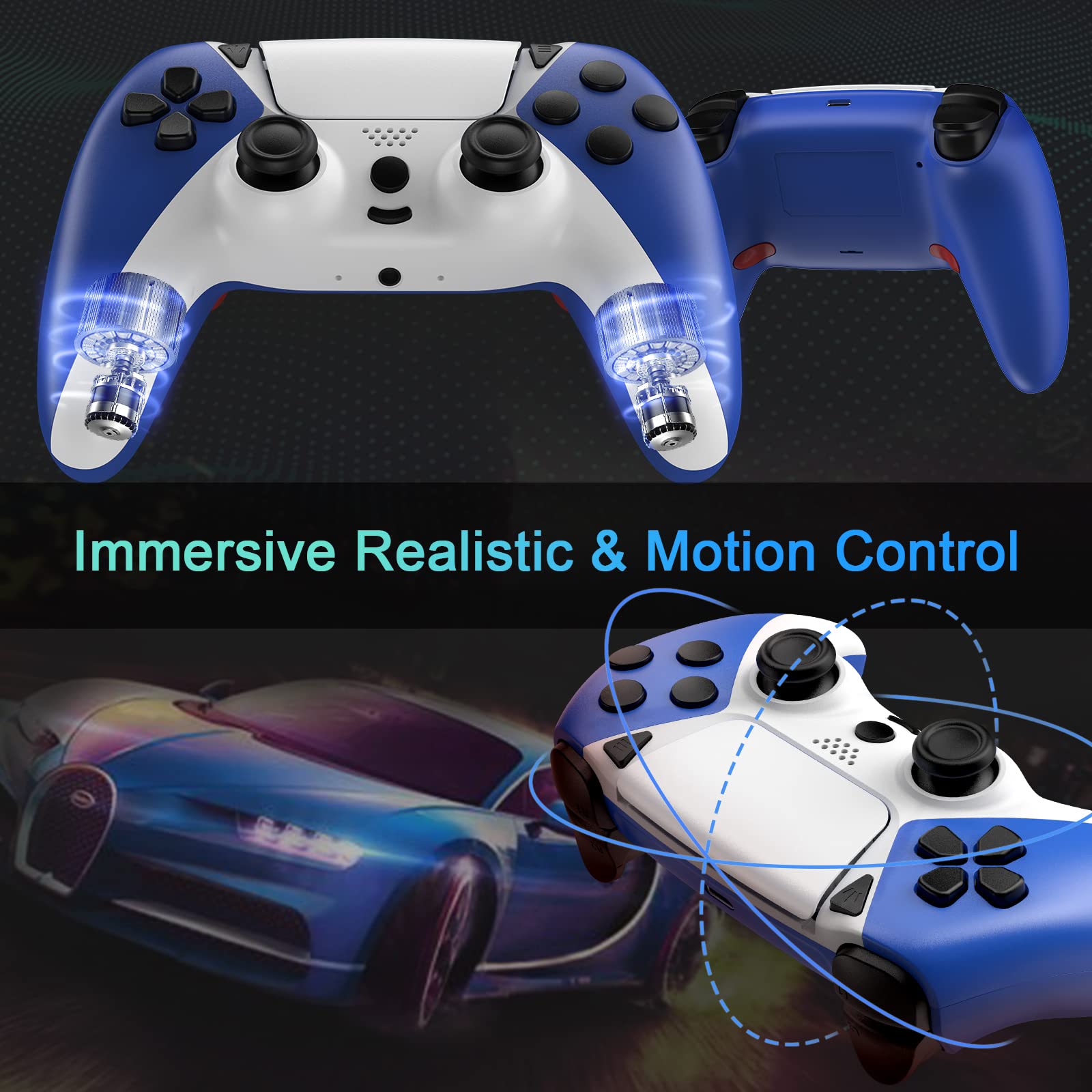 BELOPERA Wireless Controller for PS4 Controller, Ymir fit Playstation 4 Controller with Turbo/Back Paddles/Upgraded Joystick, Replacement Gamepad for Controller PS4 Supports PS4/Slim/PC/Steam/IOS/MAC