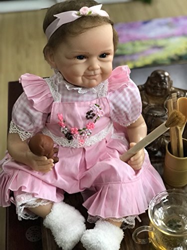 LOVEDOLL Reborn Baby Dolls Girls 22" Reborn Doll Silicone Vinyl Limbs Cloth Body Gift Sets