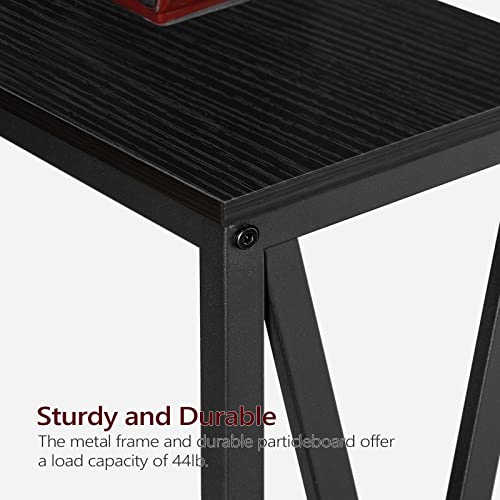 MAHANCRIS 55.1" Console Table with Power Outlet, Narrow Sofa Table, Farmhouse Sofa Couch Table with Charging Station, Sturdy and Durable, for Entryway, Living Room, Foyer, Black CTHB8301