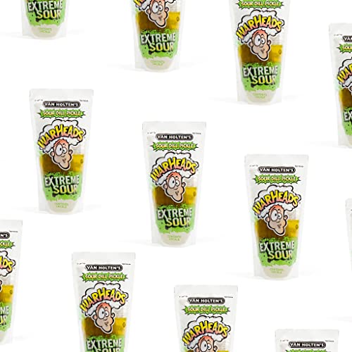 Fountain City Fulfillment Warheads Soda & Candy Variety Pack - Party Box With Black Cherry, Blue Raspberry, Watermelon, Green Apple & Lemon Drinks, Sour Dill Pickle & Popping Candy - 12oz Cans, 5 Pack