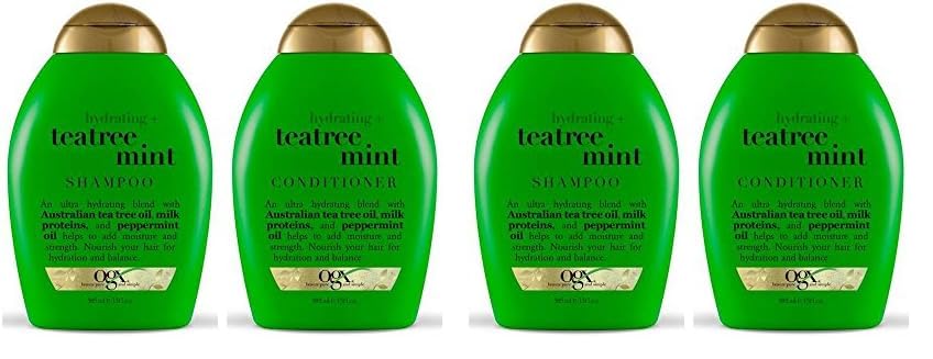 OGX Hydrating Tea Tree Mint Set, Shampoo and Conditioner (13 Ounce Bottles)