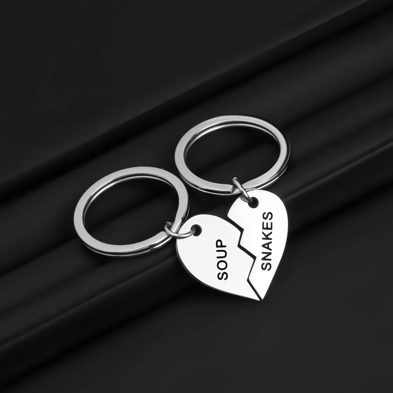 BLEOUK Office Themed TV Show Inspired Couple Gift Soup Snake Couple Keychain Set (Soup Snake)