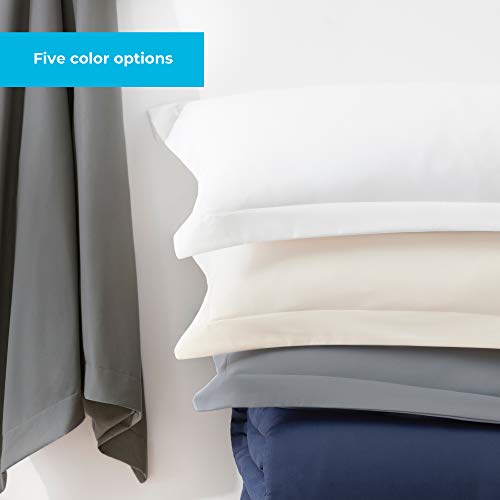 Linenspa Microfiber Duvet Cover - Three Piece Set Includes Duvet Cover and Two Shams - Soft Brushed Microfiber - Hypoallergenic, Navy, Full