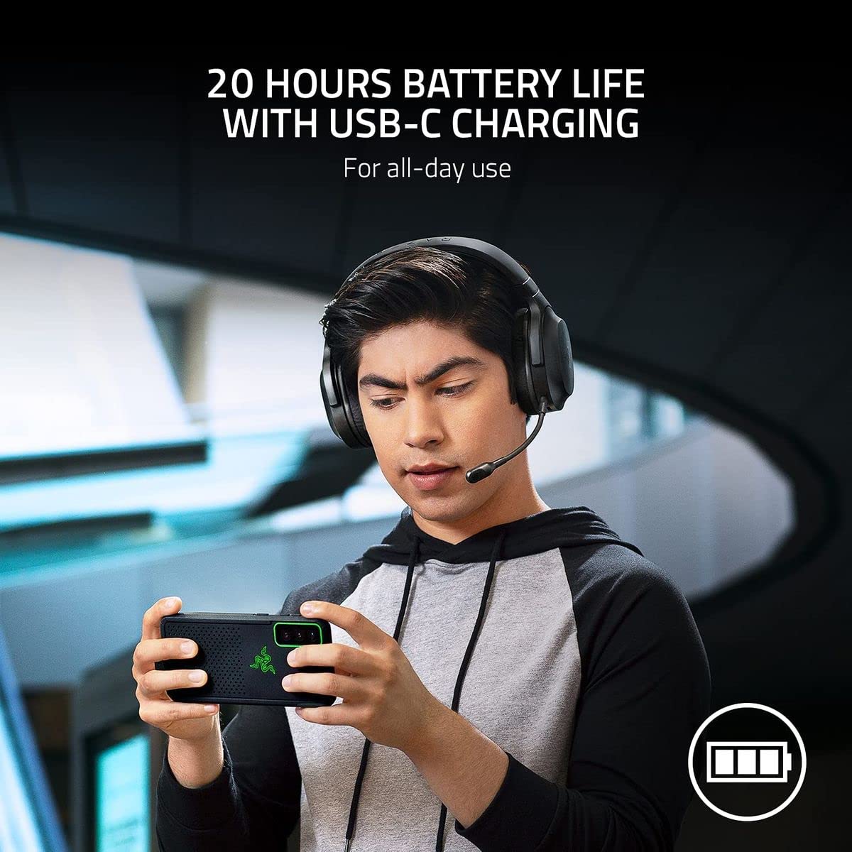 Razer Barracuda X - Wireless Multi-Platform Gaming and Mobile Headset (Wireless USB-C Multi-Platform Connectivity, 250g Ergonomic Design, 40 mm Drivers, 20 Hours Battery Life) Black