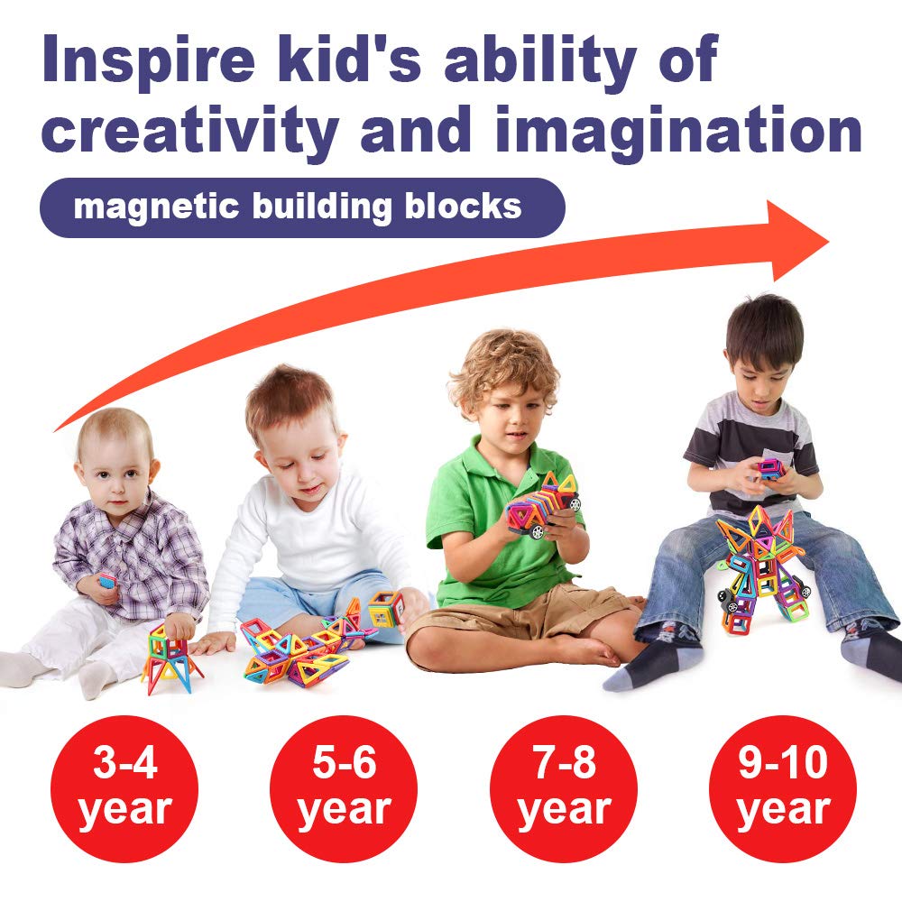 nicknack Mini Magnetic Blocks Toys Magnetic Tiles Building Blocks for Kids Baby and Toddler Gift Magnet Stacking Block Toys, 116pcs