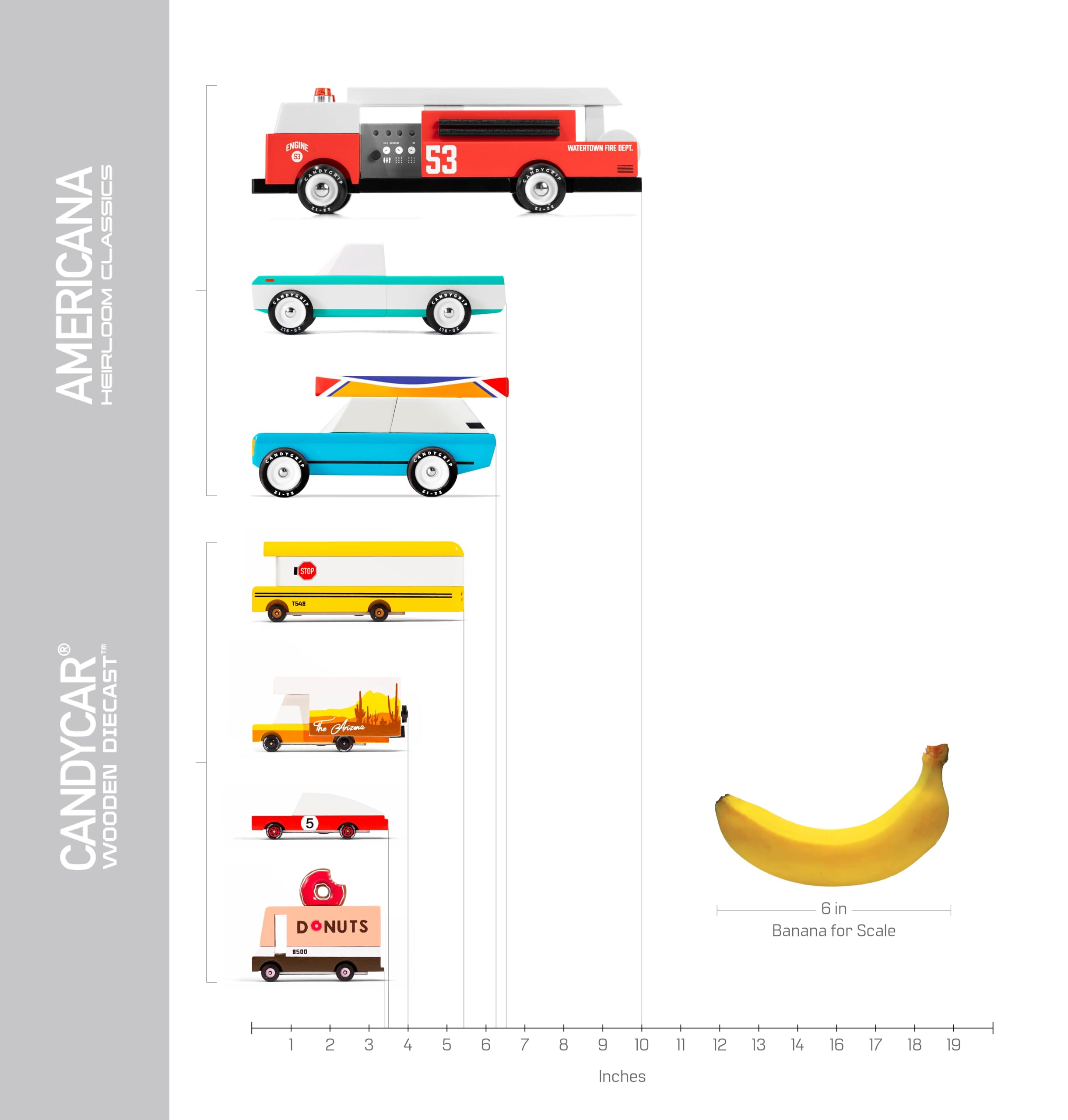 Candylab Toys - CANDYCAR® World Collection - Premium Handcrafted Wooden Car Toy - School Bus