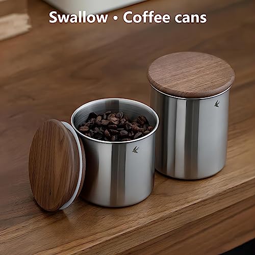 Fourmor 304 Stainless Steel Coffee Canisters 500ml - Coffee Station Container for Ground Coffee Bean Storage, Airtight Food Storage Container with Pop Lid, small Capacity Food Storage Jar for Kitchen