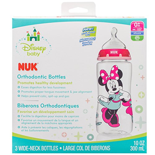 NUK Disney Baby Bottle, Minnie Mouse, 3 Count (Pack of 1)