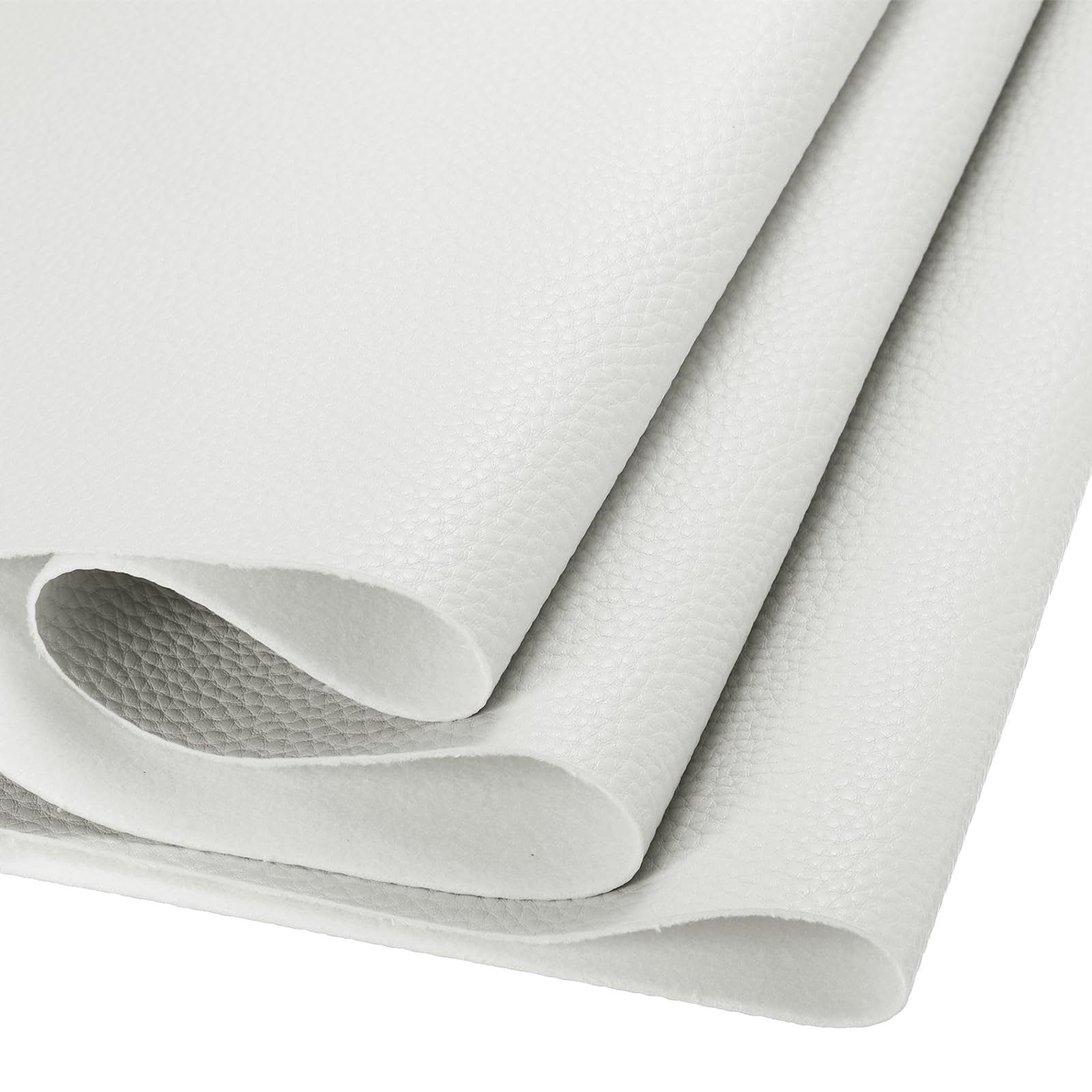 DMiotech 1 Pack 14 Inch x 53 Inch Faux Leather Sheet Furniture Cover Soft Grain White-1 PU Leather Roll for Handmade DIY Craft Projects