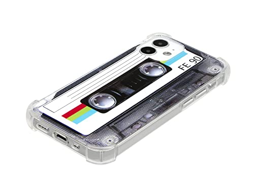 FAteamll Case for iPhone 12 Mini, Matte Finish Heavy Duty Soft Back Cover with Reinforced Corners TPU Soft Bumper Retro Cassette Tape Case Compatible with iPhone 12 Mini 5.4 Inch 2020 Released