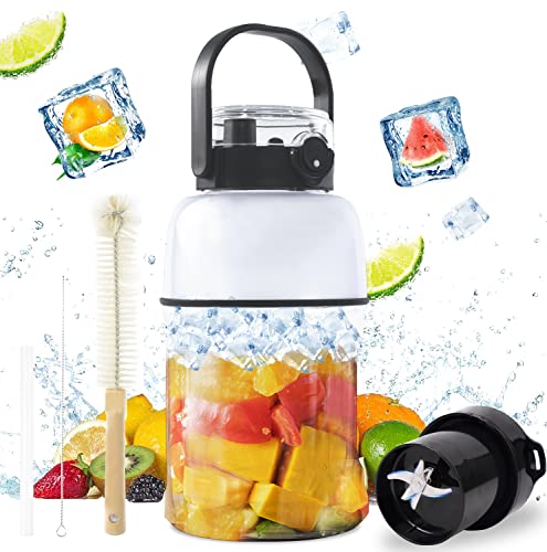 Portable Blender with Handle,32 Oz Portable Blender for Shakes and Smoothies,270 Watt Personal Blender with Rechargeable USB,10 Blades, Tritan BPA-free cup, Smoothie Blender for Home,Travel, Sports (Black)