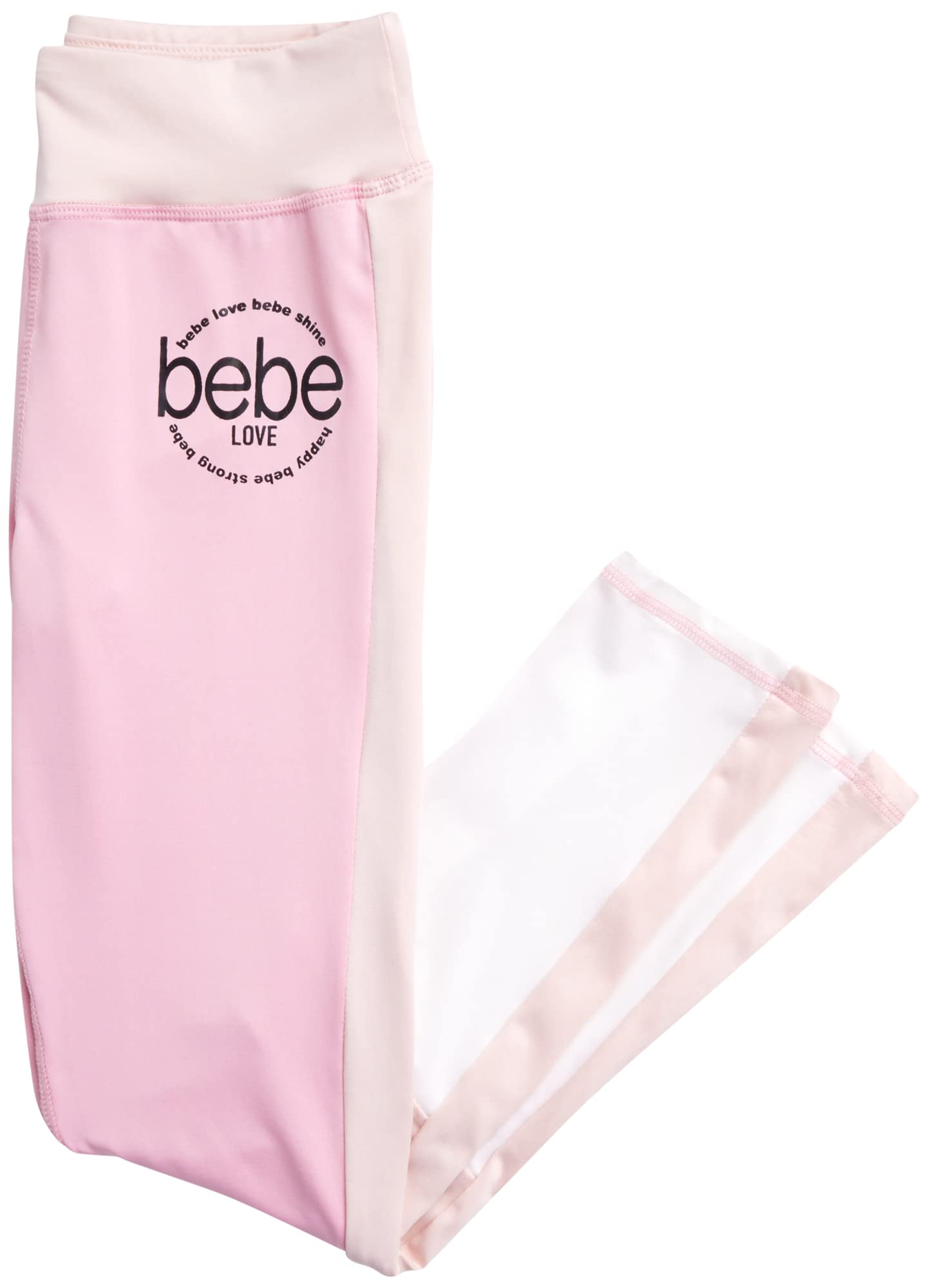 bebe Girls' Workout Set - 3 Piece Performance Fleece Sweatshirt, Leggings, and Sports Training Bralette Set (7-12), Size 10-12, Orchid