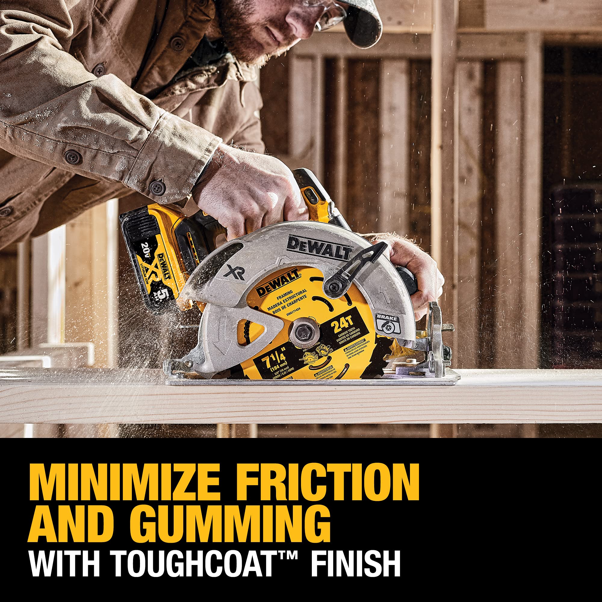 DEWALT Circular Saw Blade, 7 1/4 Inch, 24 Tooth, Wood Cutting (DWA171424B10), 10 Count (Pack of 1)