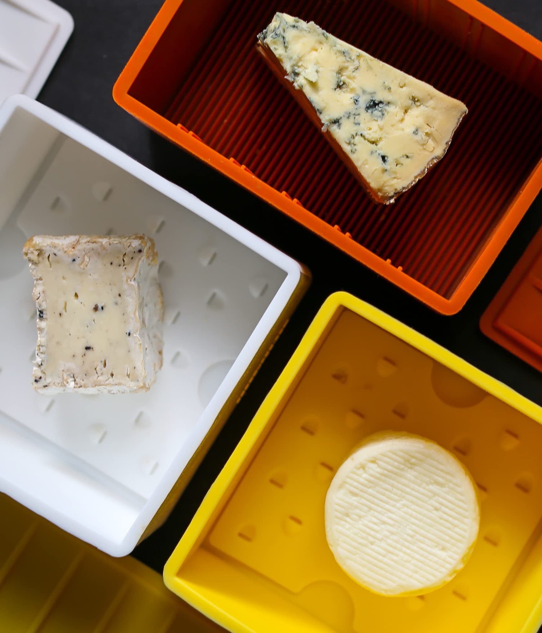 CapaBunga Cheese Vault for Soft Cheese - Reusable Artisan Cheese Storage Container for Fridge - Food Grade Silicone Cheese Container 5x5x3.5” - Easy to Clean Cheese Keeper for Refrigerator – White