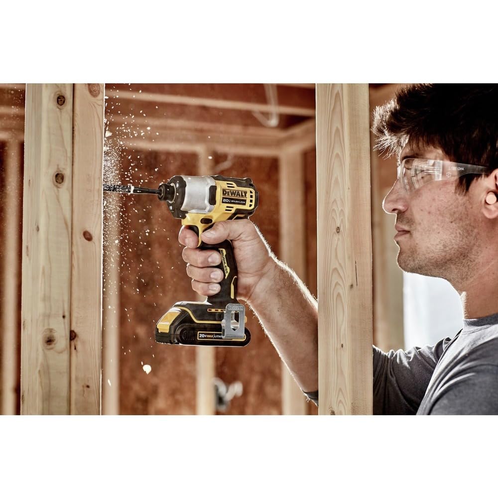 Dewalt DCF840C2R 20V MAX Brushless Lithium-Ion 1/4 in. Cordless Impact Driver Kit with 2 Batteries (1.5 Ah) (Renewed)