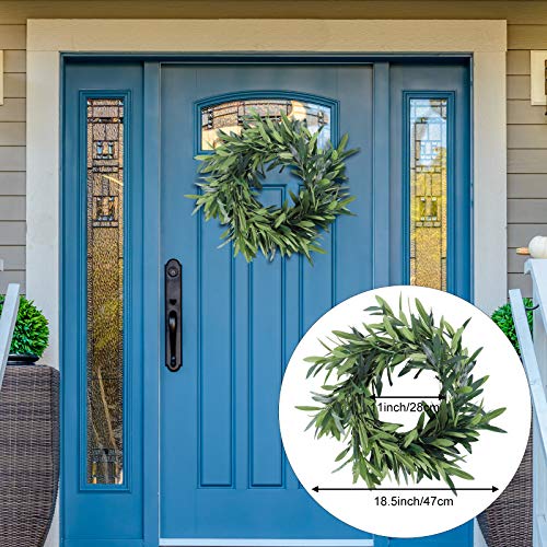 FUNARTY 5pcs Artificial Olive Leaves Long Stems 37" Tall with 270 Leaves Fake Eucalyptus Plant Branches for Floral Arrangement Vase Bouquets Wedding Greenery Decor