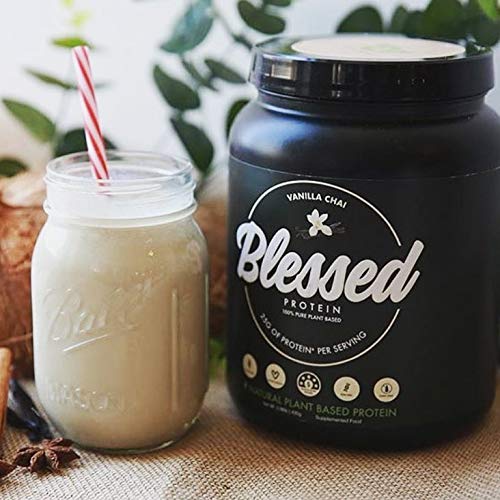 Blessed Plant Based Superfood Protein, 23g of Protein,Vegan Friendly, Vanilla Chai, 1LB Bottle