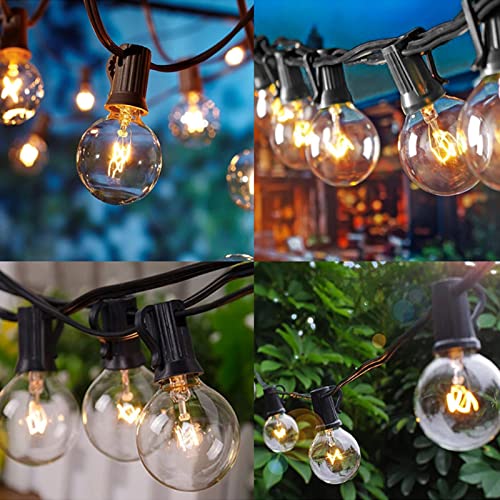 CHYParty Outdoor String Lights, 25Ft G40 Globe Patio Lights, 27 Waterproof Clear Glass Bulbs, Indoor Outside Balcony Apartment Backyard Porch Christmas Party Decor