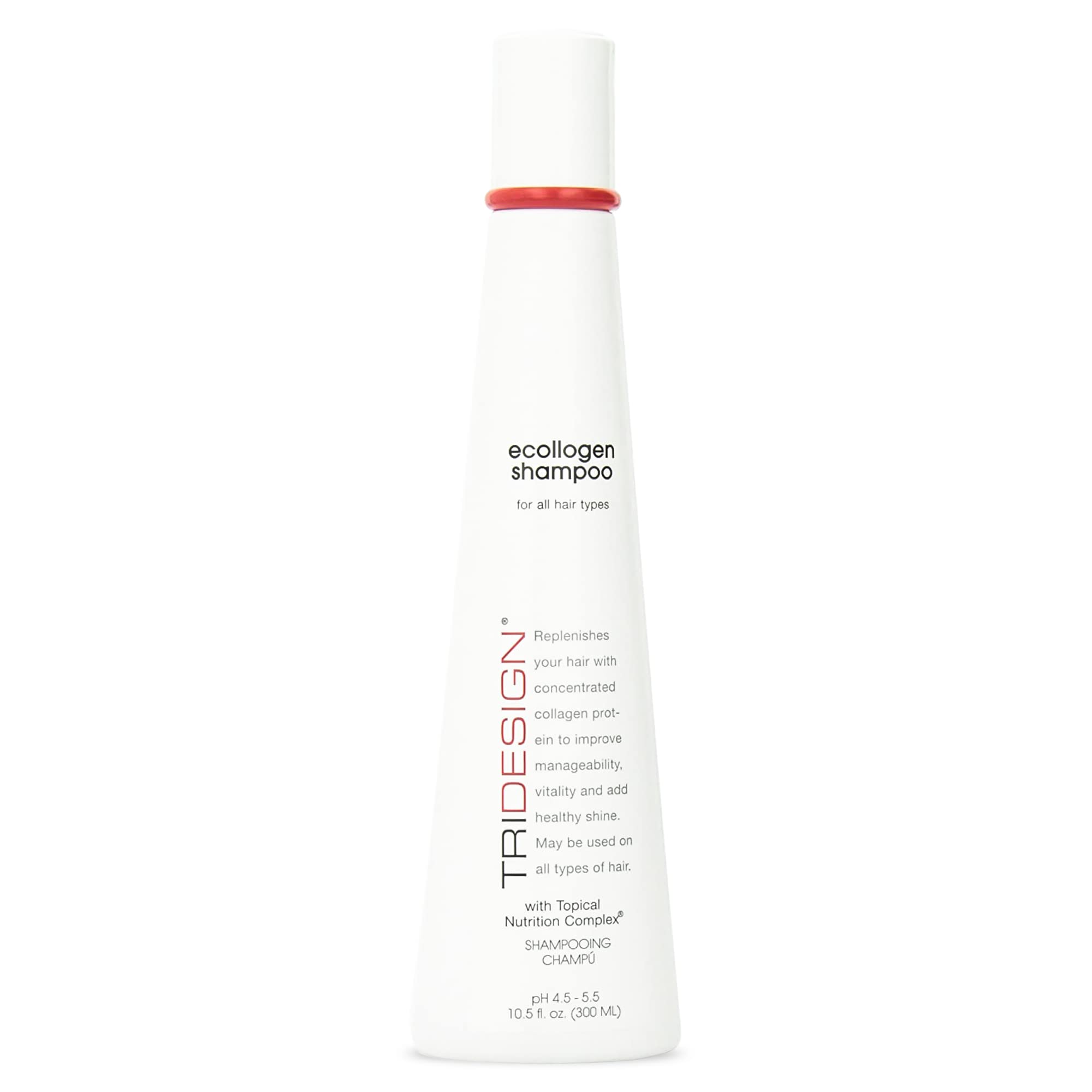 TRIDESIGN Ecollogen Moisturizing Shampoo - Hydrating Hair Shampoo For Natural Hair, Unisex, Thickening & Volumizing Shampoo, Unscented, Non-fragrance Shampoo Gentle Cleanser- 10.5 oz