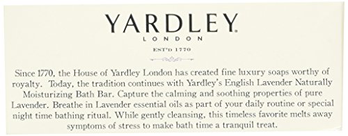 Yardley London English Lavender with Essential Oils Soap Bar, 4.25 oz Bar (Pack of 8)