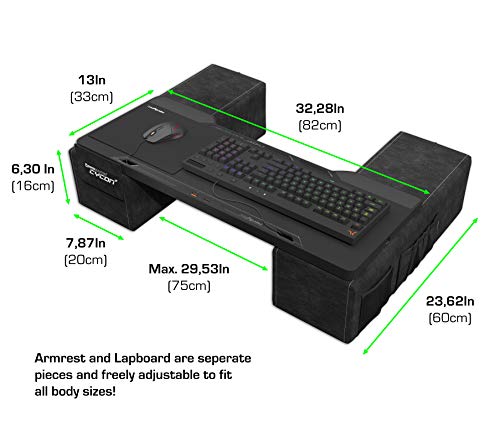 Couchmaster CYCON² Black Edition - Couch Gaming Desk for Mouse & Keyboard (for PC, PS4/5, Xbox One/Series X), Ergonomic lapdesk for Couch & Bed