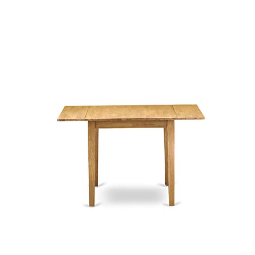 East West Furniture NDVA3-OAK-C 3 Piece Dining Room Furniture Set Contains a Rectangle Kitchen Table with Dropleaf and 2 Linen Fabric Upholstered Dining Chairs, 30x48 Inch, Oak