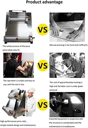 Pizza dough roller machine, Commercial Automatic Pizza dough Sheeter Maker, Electric Pizza Pastry Forming Machine, for Noodle Pizza Bread (Color : 30cm)