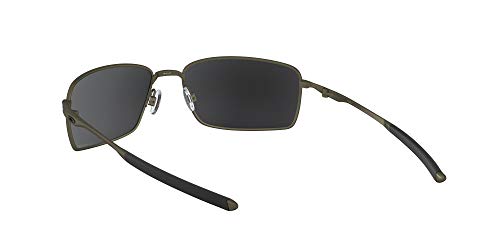 Oakley Men's OO4075 Square Wire Rectangular Sunglasses, Carbon/Grey Polarized, 60 mm
