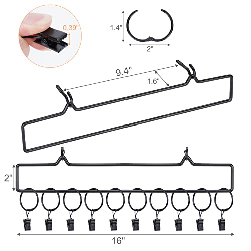 Hat Organizer with 2 Hanging Methods, Over the Door Hat Rack for Baseball Caps with 20 Hooks, Metal Wall Cap Organizer, Black Hat Holder Storage For Closet Door Entryway Bedroom Fit All Caps, Set of 2