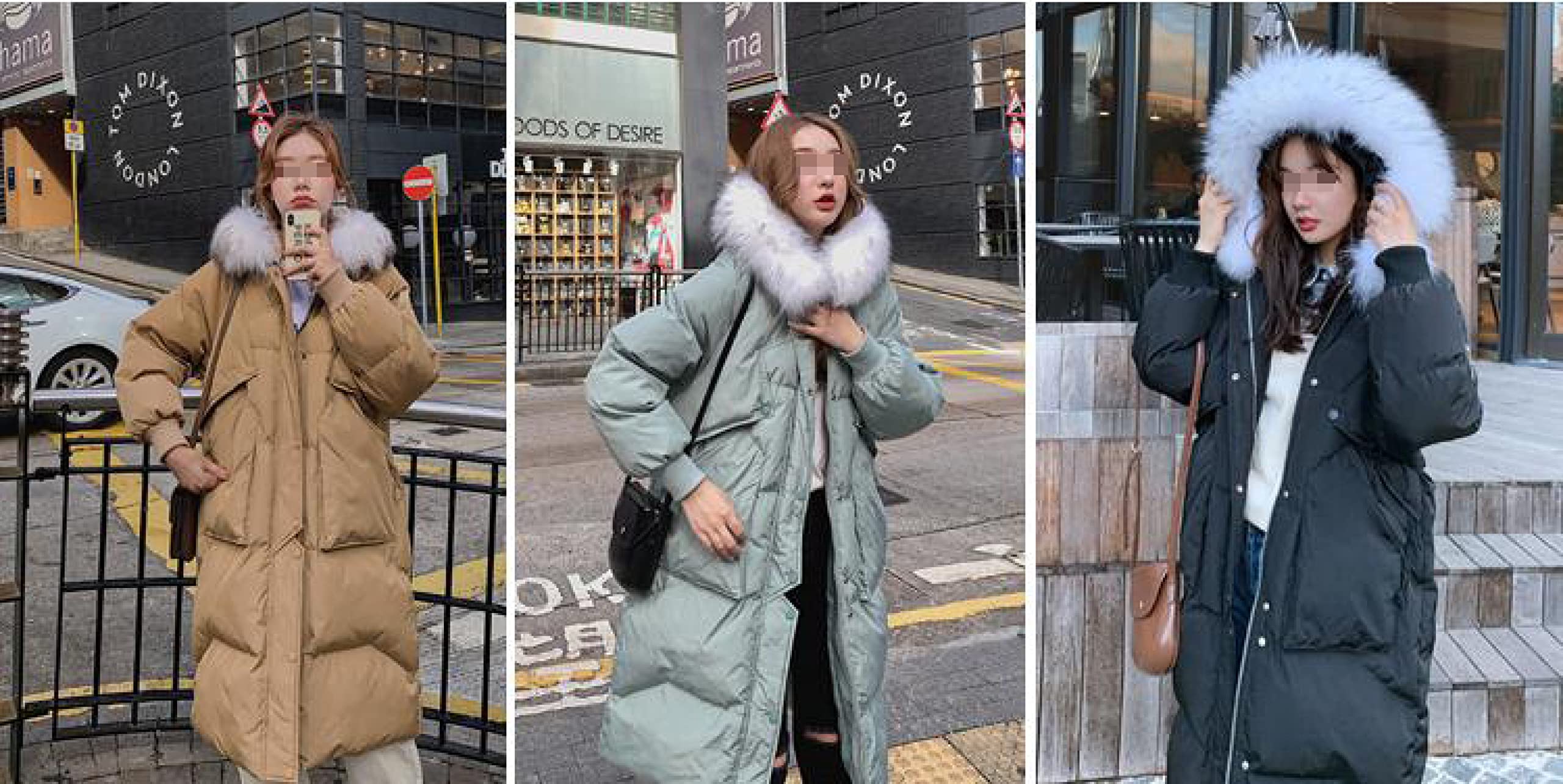 BLFYQB Down Padded Women in The Long Section Waist Cloak Type Loose Students Jacket Warm Wind/Bean Green/S