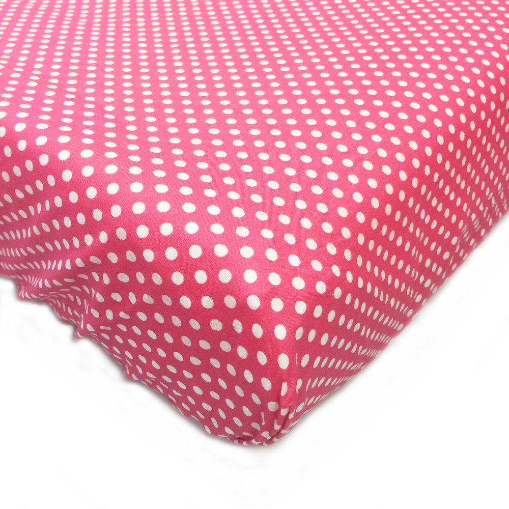 One Grace Place Simplicity Hot Pink Crib Sheet, Hot Pink and White