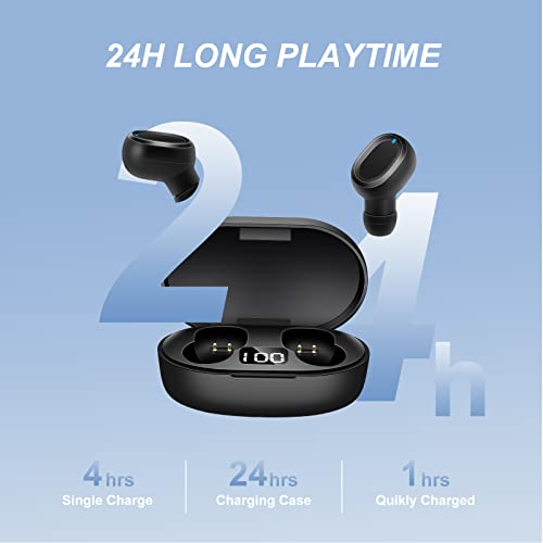 LCYDZ Wireless Earbuds Bluetooth, 5.2 Headphones, Noise Cancelling Earbuds Stereo Sound, Deep Bass & with Charging Case Air Buds Pro Touch Control,with Built-in Microphone Phone/Android/iOS, Black
