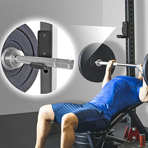 SELEWARE J Hooks for Power Rack, Heavy Duty Barbell J Cups for 2" x 2" Tube Squat Rack with 1" Hole, 1500lbs Capacity, Set of 2