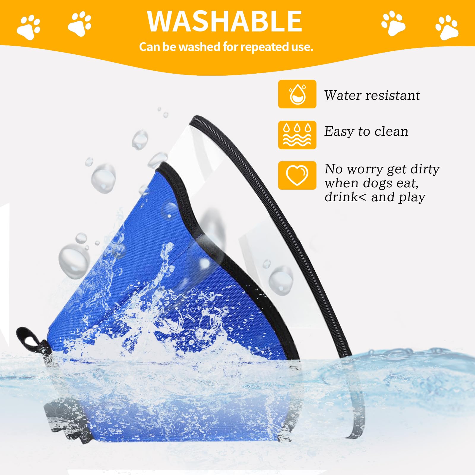 Dog Cone Collar for Dogs After Surgery Extra Long, Adjustable Comfy Dog Elizabethan Pet Collar Cone for Large Dogs Anti-Lick Protective Collar(Blue, XXL)