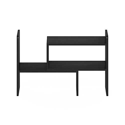 Furinno Classic Desktop Organizer Storage Rack Adjustable Free Style Rotation Display Bookshelf, Espresso 6.7D x 23.7W x 15.67H in
