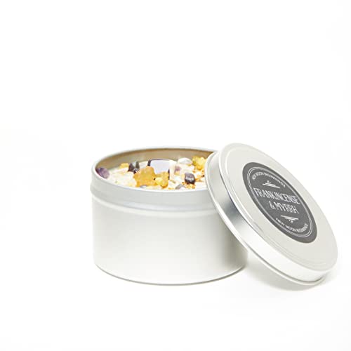 Frankincense & Myrrh Candle by New Moon Beginnings - Winter Holiday Candles - Herb & Crystal Candles - Soy Candle - Christmas Candles