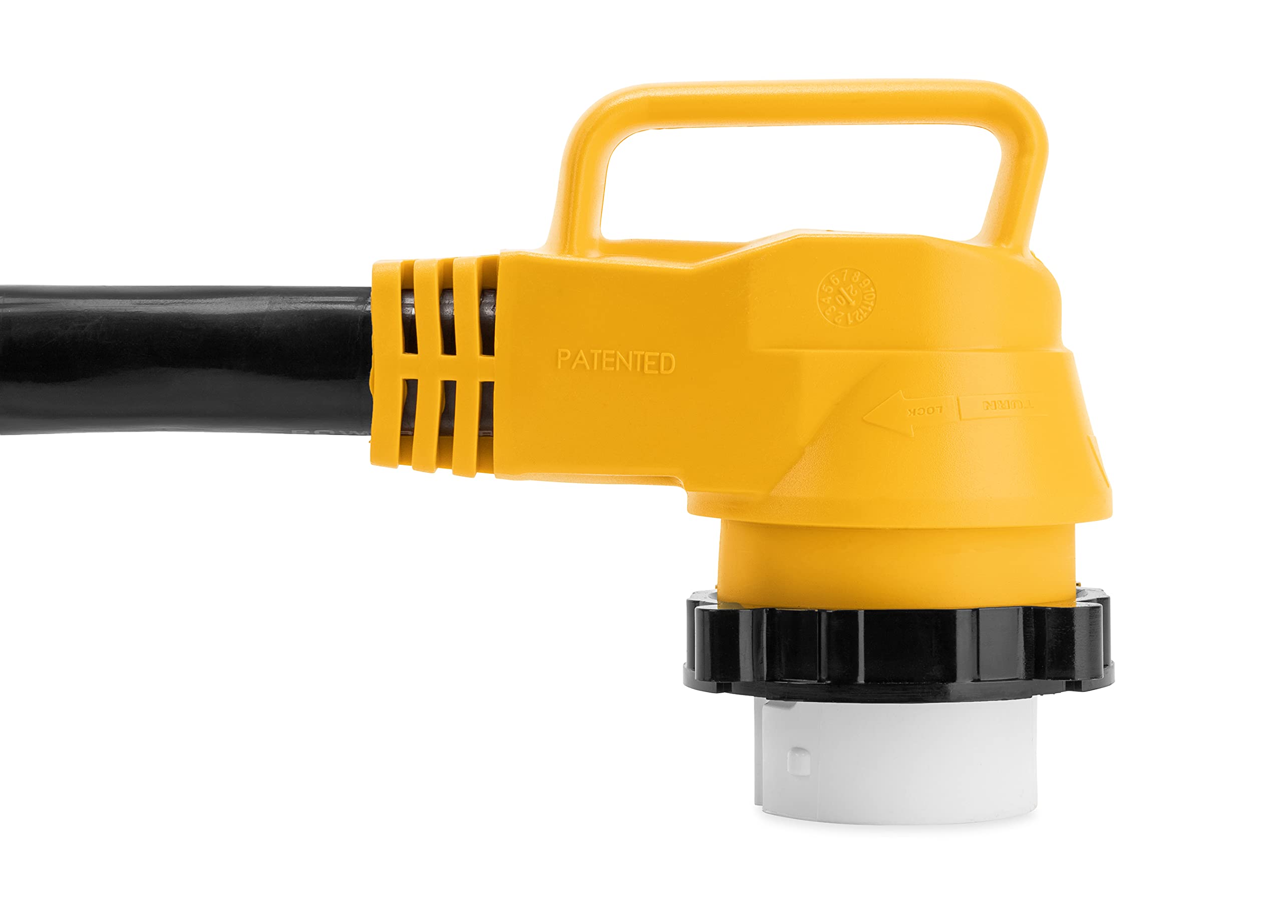 Camco Power Grip 18" Dogbone Extension Cord Adapter with 50-Amp Power Locking Male and 50-Amp 90-Degree Locking Female Ends for Electrical Connection