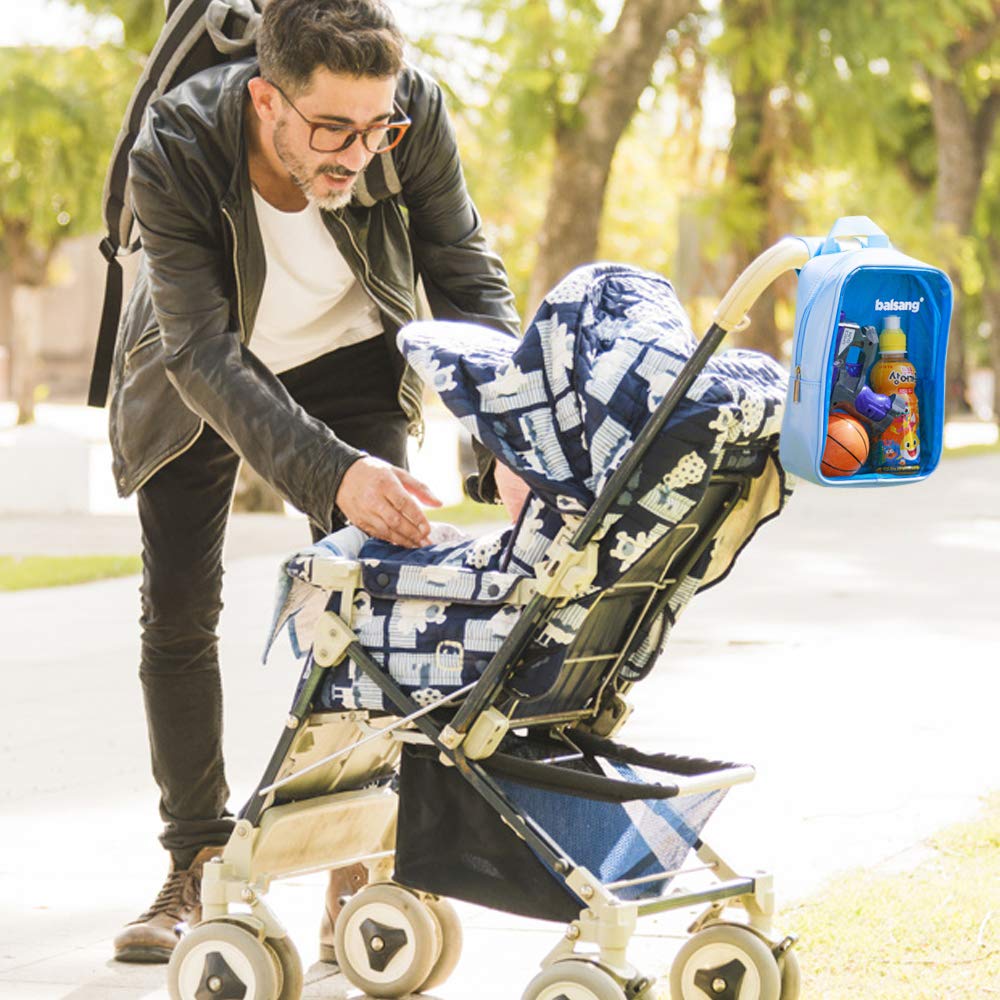 balsang Scooter Bag for Kids Kick Scooter, Kids Bicycle, Visible Front Material, Good Design, Easy to Install on The Handle (Blue)