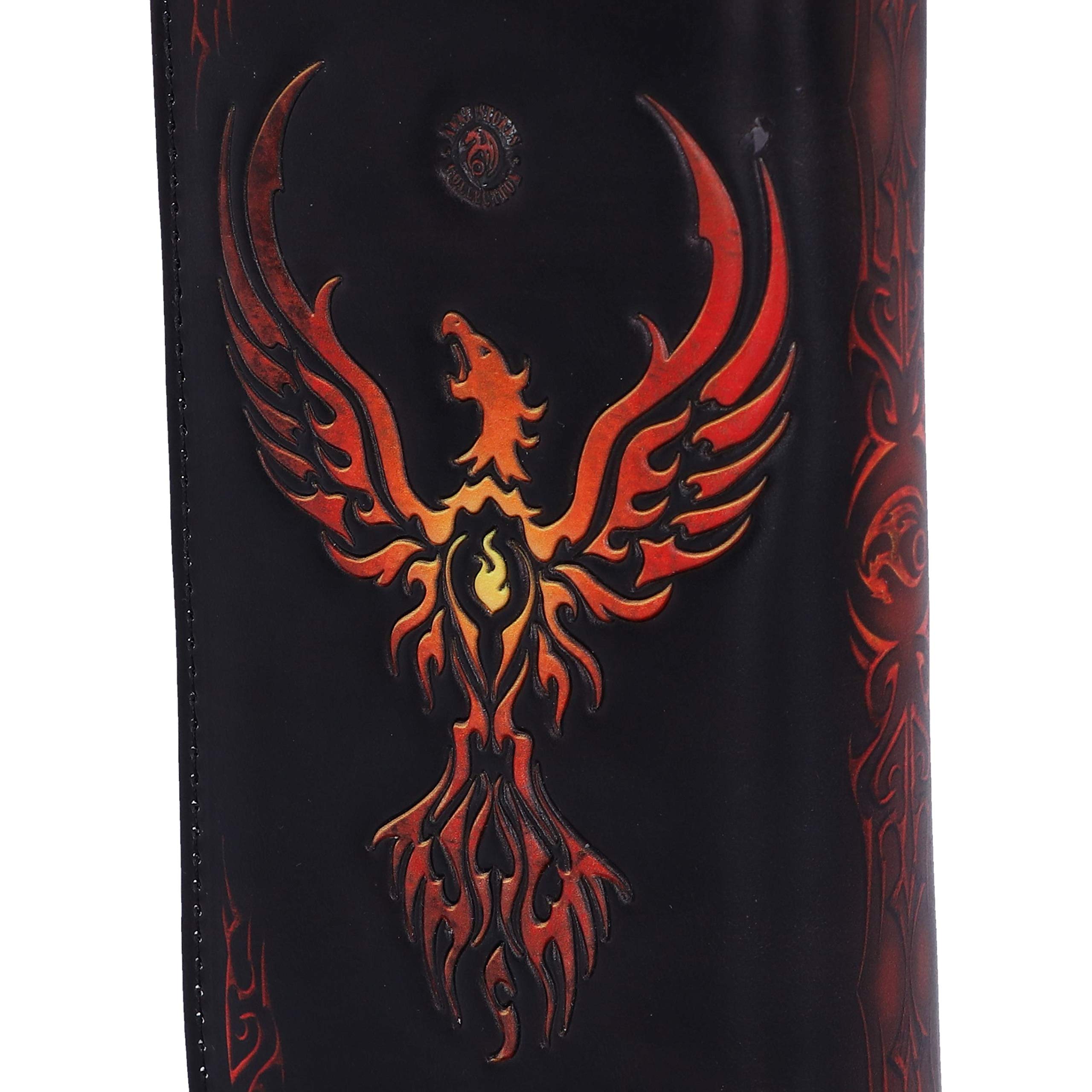 Nemesis Now Anne Stokes Phoenix Rising Mythical Bird Embossed Purse, Black, 18.5cm