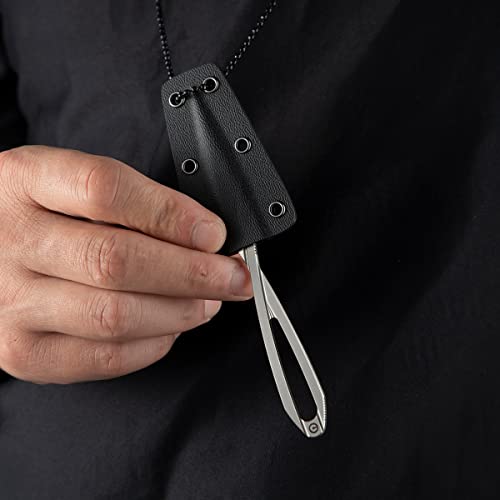 CIVIVI D-Art Neck Knife, Ostap Hel D2 Fixed Blade with a Kydex Sheath and a chain, Utility Knife Box Cutter for Cartons Cardboard Boxes C21001-1
