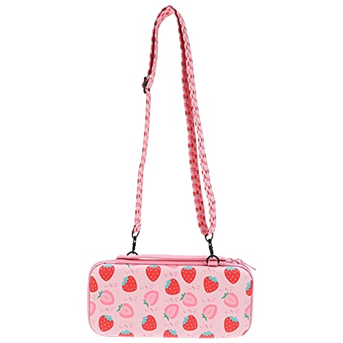 SOLUSTRE Carry Case for Switch Lite Console Fruit Design Cross- body Bag Joystick Portable Cover Cases Game Console Bag Crossbody Handbag for Switch Lite Red