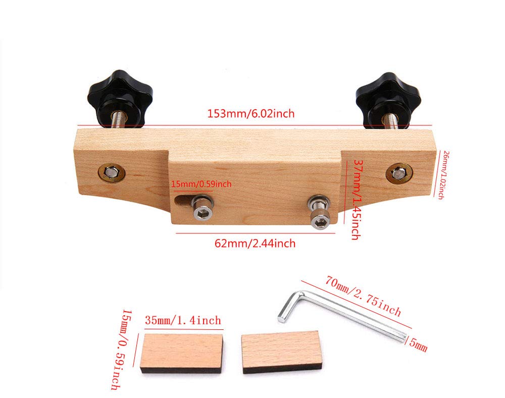 Jiayouy Luthier Tools Solid Maple Guitar Bridge Clamp with Cork Gasket L-Wrench for Classical/Acoustic Guitar Accessory
