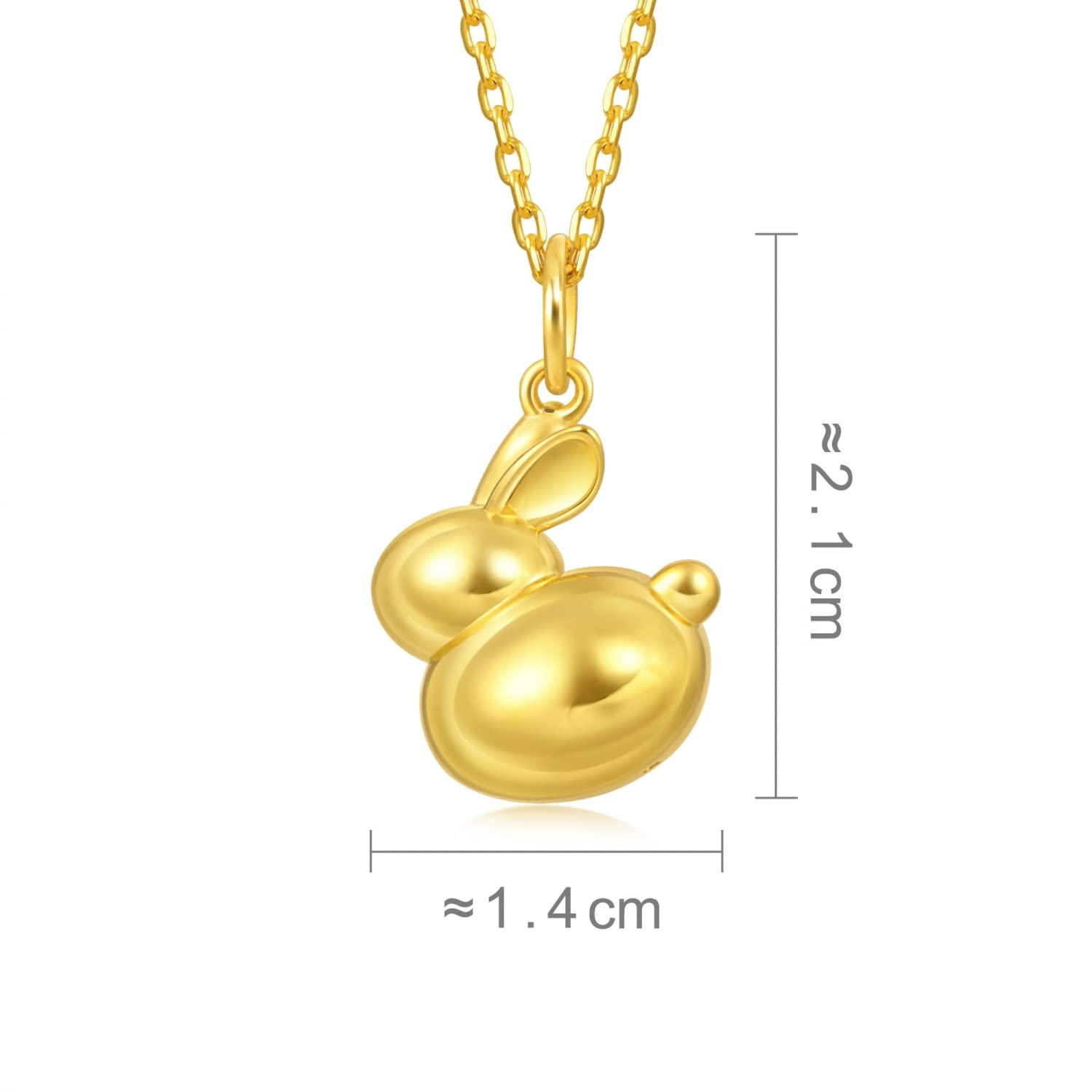 CHOW SANG SANG 999 24K Solid Gold Minimal Chubby Rabbit Pendant for Women 93810P | Not Include the Necklace