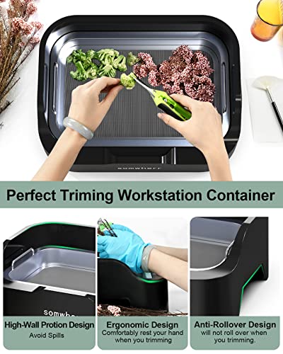Trimming Tray for Buds, Ergonomic Design Trim Tray with 150 Micron Mesh Pollen Screen and Pollen Box, Herb Dry Sifter Trim Tray with Screen