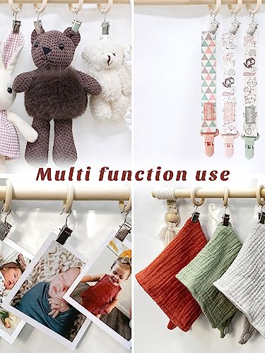 POVETIRE Macrame Hanging Shelves for Nursery for Nursery,Boho Baby Headband Holder Organizer Rope Decor Wall Hanging Decor for Toddler Girls Room